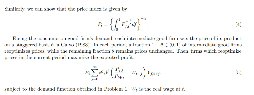 2 New-Keynesian Phillips curve Derive the standard | Chegg.com