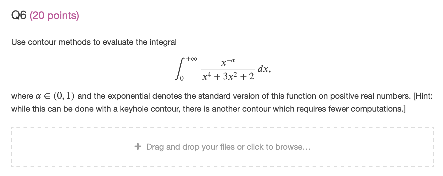 Solved Q4 (10 points) Use contour methods to evaluate the | Chegg.com