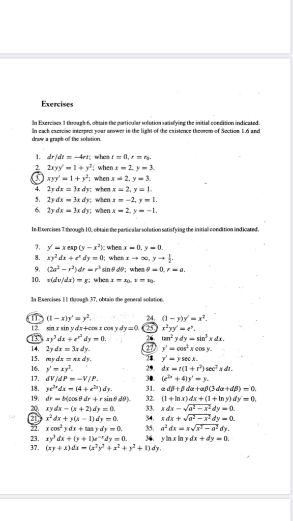 Solved Exercises In Exercises through 6, obtain the | Chegg.com