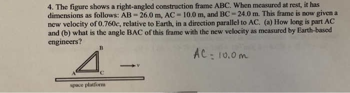 Solved 4. The figure shows a right-angled construction frame | Chegg.com