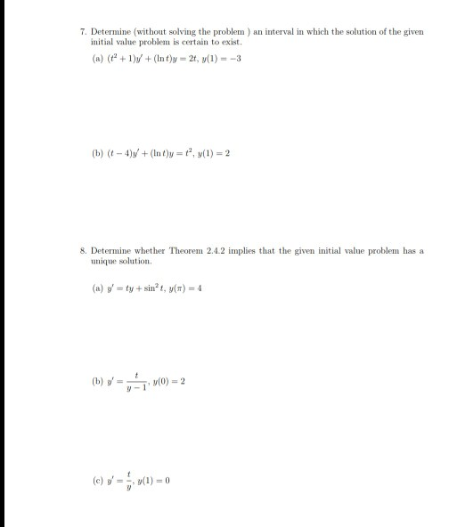 Solved 7. Determine without solving the problem ) an | Chegg.com