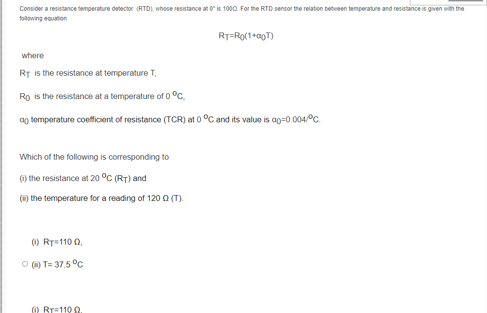 Solved Consider a resistance temperature detector (RTD), | Chegg.com
