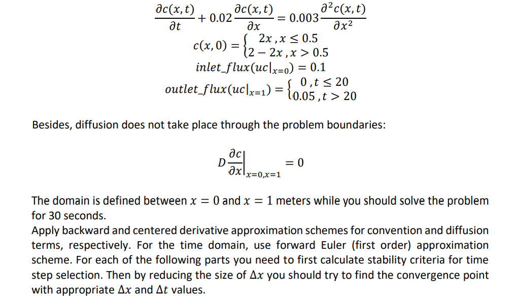 solve a convection-diffusion using Finite Volume | Chegg.com
