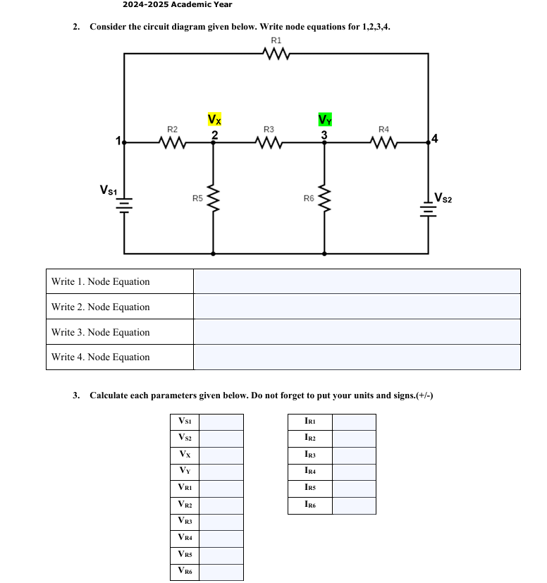 Solved This problem is node equation. Consider the circuit | Chegg.com