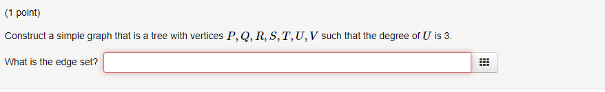 Solved 1 Point Construct A Simple Graph That Is A Tree