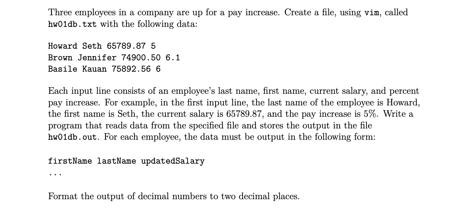 Solved Three employees in a company are up for a pay | Chegg.com