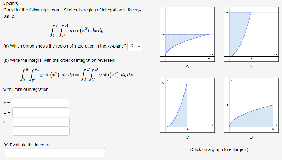Solved (5 ﻿points)Consider the following integral. Sketch | Chegg.com