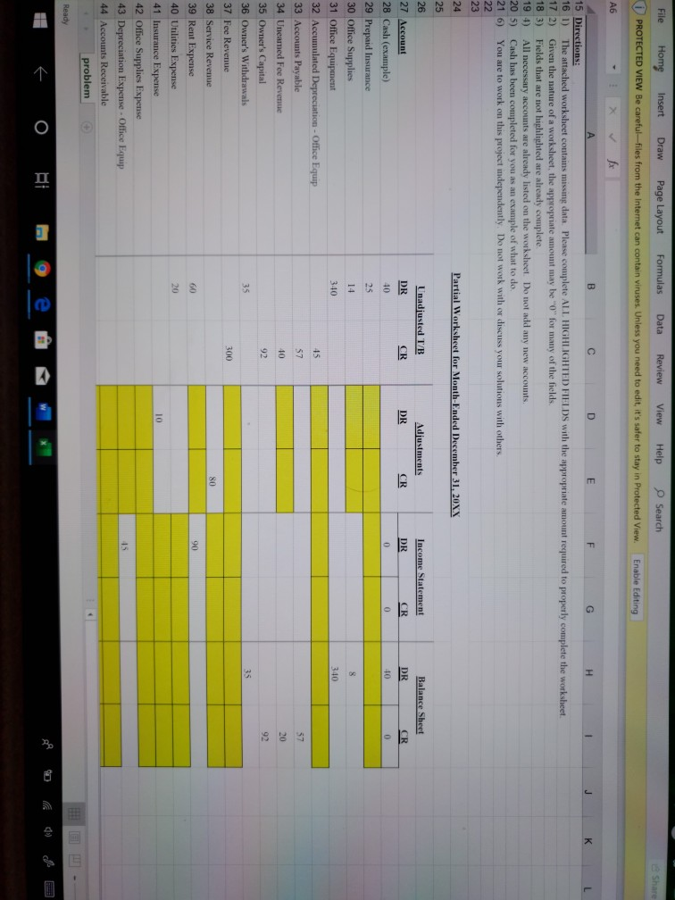 Solved Insert Draw Page Layout Formulas Data Review View | Chegg.com
