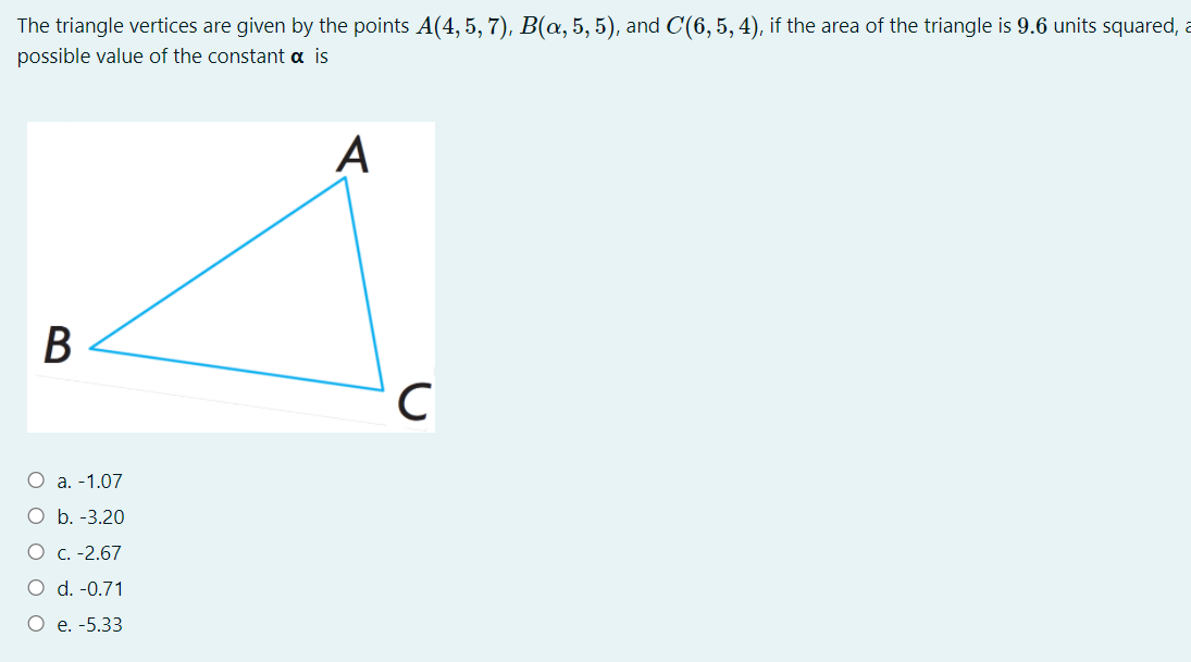 Solved The triangle vertices are given by the points A(4, 5, | Chegg.com