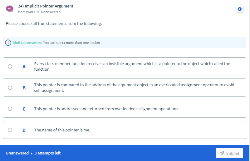 Solved 24) Implicit Pointer Argument Homework. Unanswered | Chegg.com