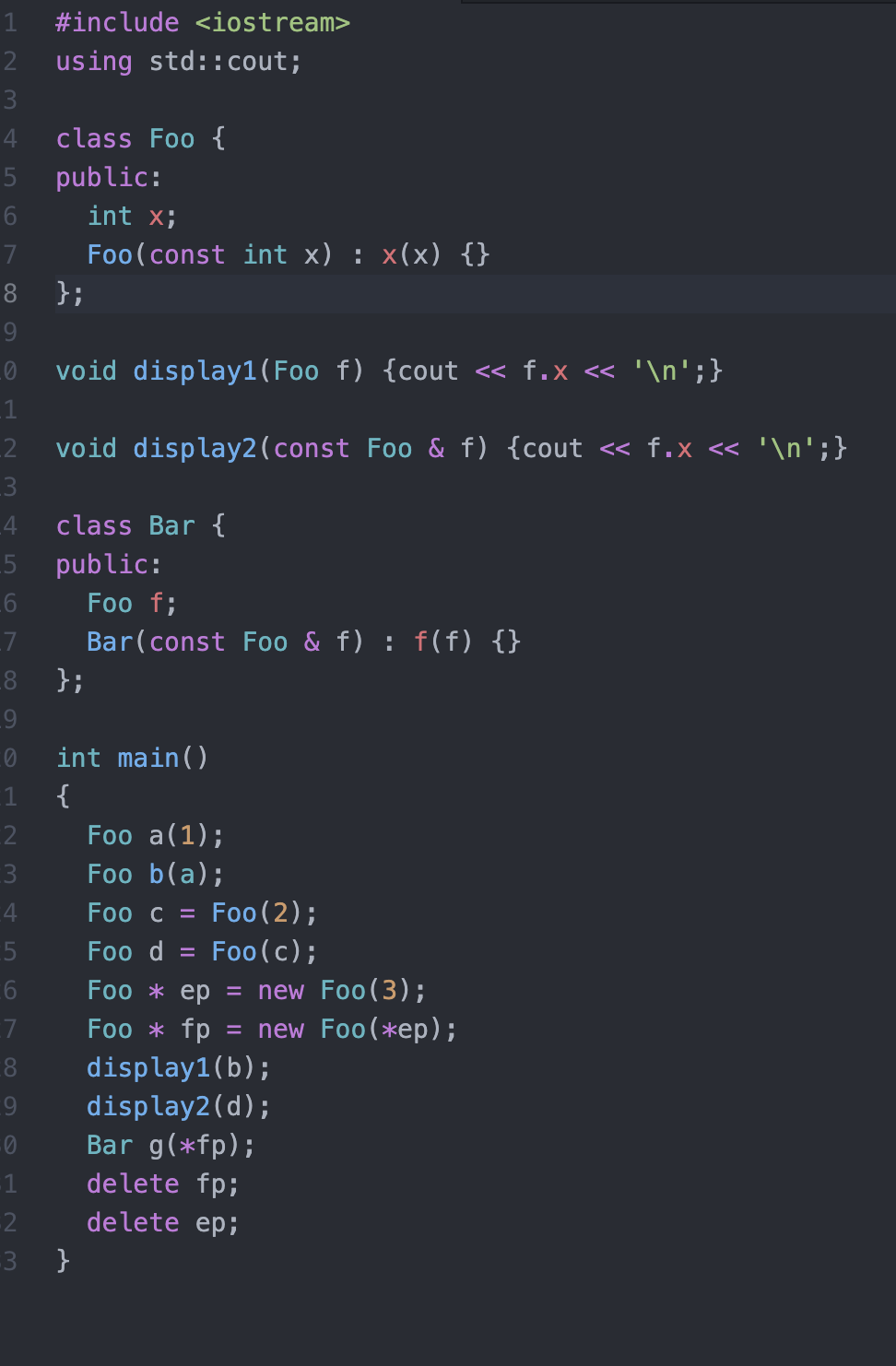 Solved How many times is Foo’s copy constructor called? In | Chegg.com