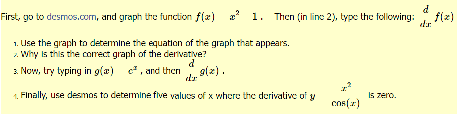 Solved First, go to desmos.com, and graph the function | Chegg.com