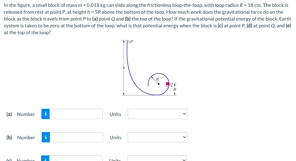 Solved In the figure, a small block of mass m = 0.018 kg can | Chegg.com