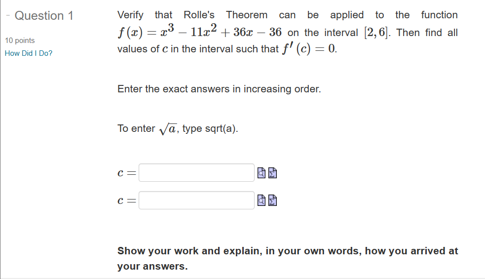 Solved Verify that Rolle's Theorem can be applied to the | Chegg.com