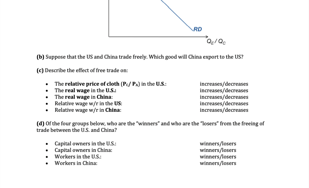 Heckscher Ohlin Model Box Diagram Solved C. Heckscher-ohlin