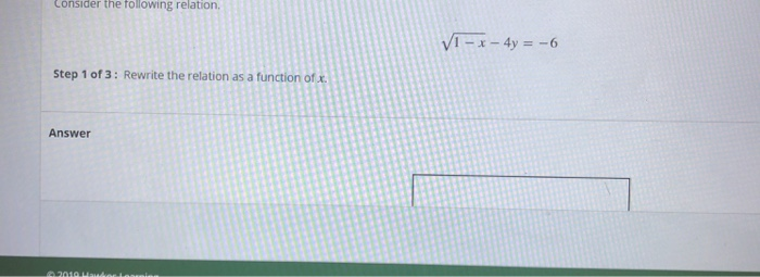 Solved Consider The Following Relation V1 X 4y 6 Step 1 Of