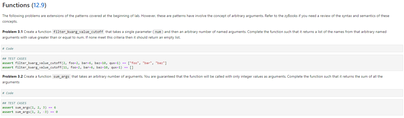 Solved Functions (12.9) The following problems are | Chegg.com