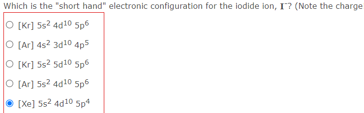 Solved Which is the "short hand" electronic configuration | Chegg.com