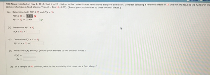 Solved NBC News reported on May 2, 2013, that 1 in 20 | Chegg.com