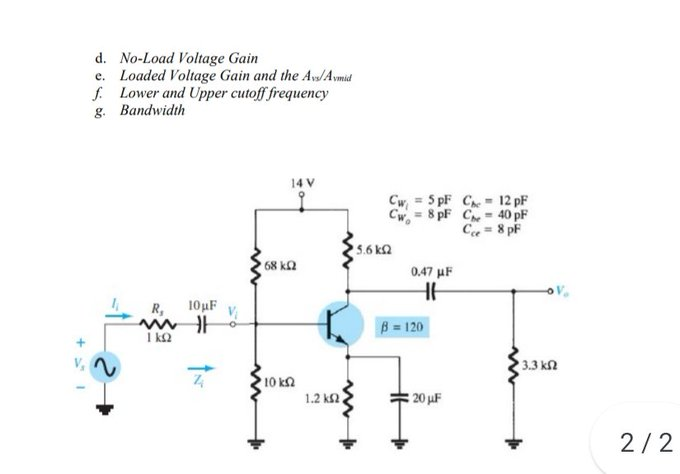Solved Calculate the following for the circuit below: | Chegg.com