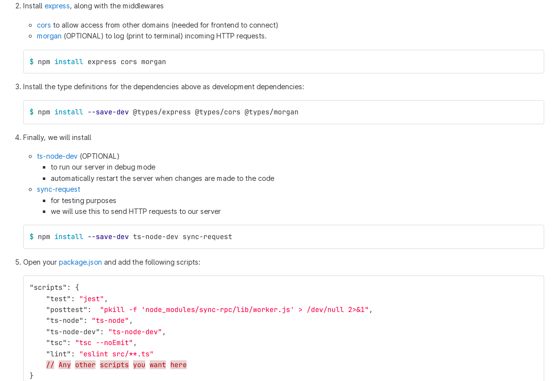 Solved 2. Install express, along with the middlewares - cors | Chegg.com