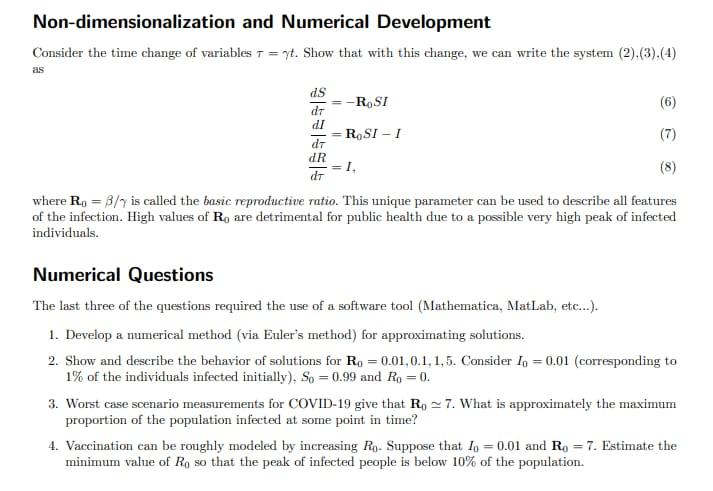Non-dimensionalization and Numerical Development | Chegg.com