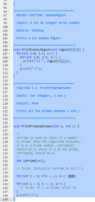 Solved 3333333333 HELPER FUNCTION: SudokuRegion Inputs: a | Chegg.com