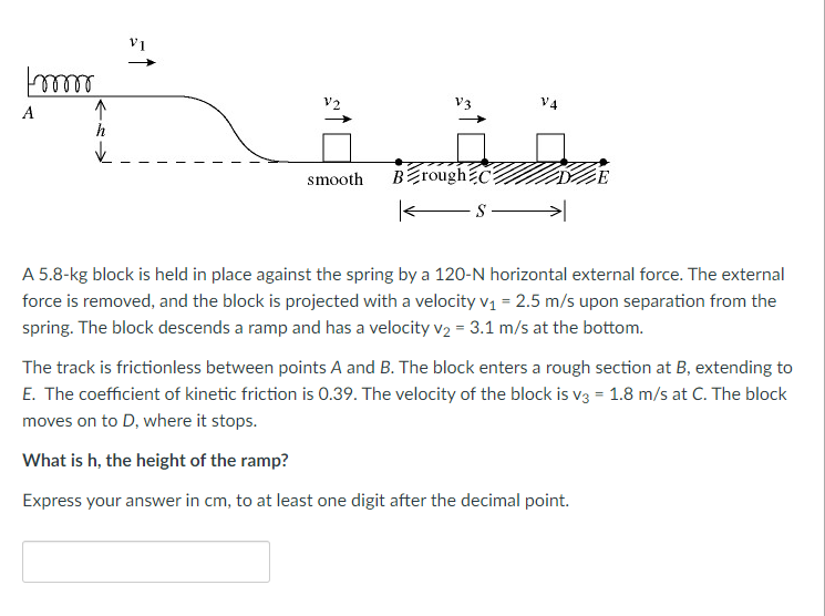 Solved A 5.8-kg block is held in place against the spring by | Chegg.com