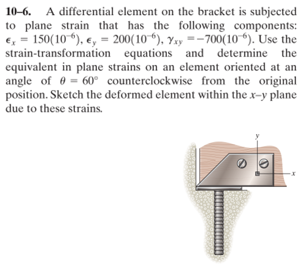 Solved 10-6. A differential element on the bracket is | Chegg.com
