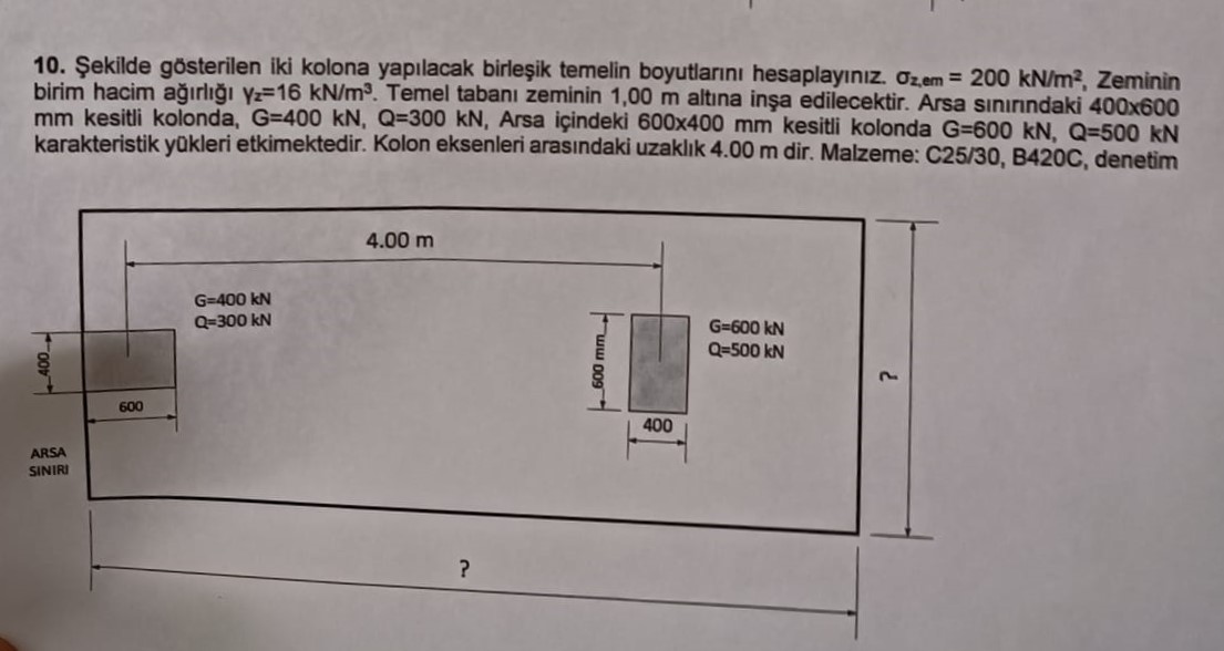 Solved Calculate the dimensions of the combined foundation | Chegg.com