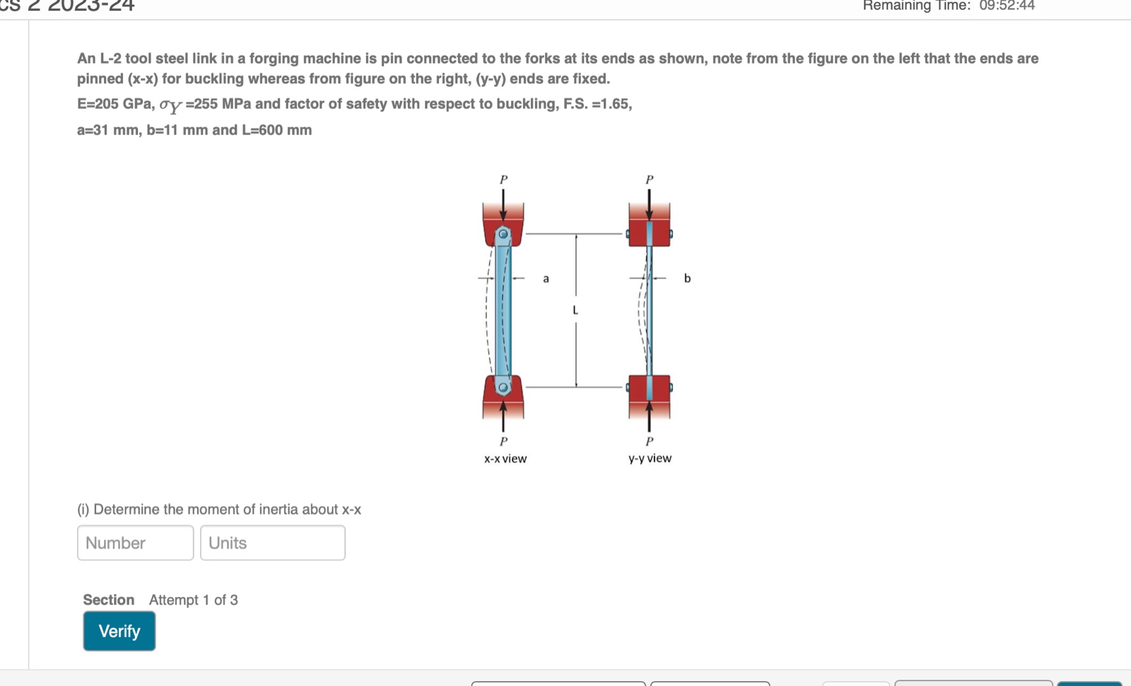 Solved An L-2 ﻿tool steel link in a forging machine is pin | Chegg.com