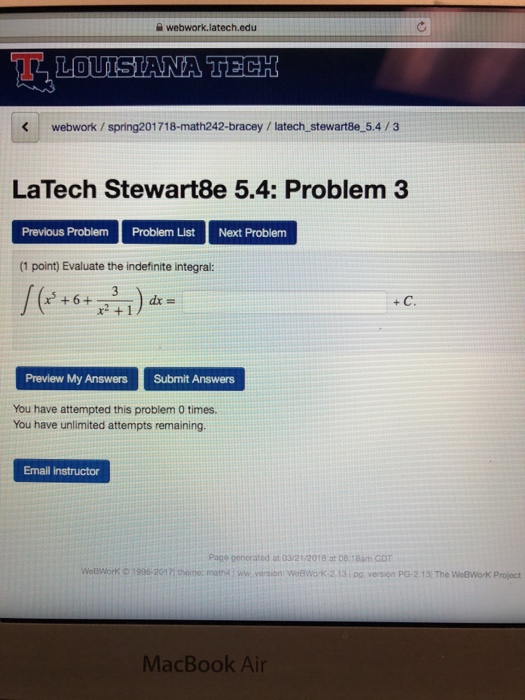 Solved webwork.latech.edu LOUISIANA TECH | Chegg.com