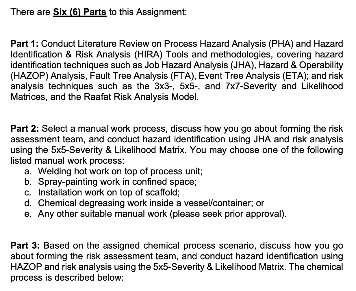 There are Six (6) Parts to this Assignment: Part 1: | Chegg.com