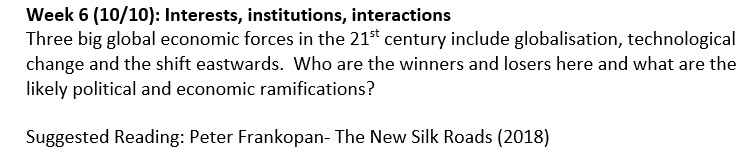 Solved Week 6 (10/10): Interests, institutions, interactions | Chegg.com