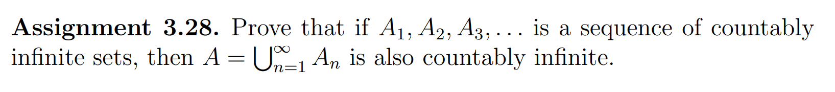Solved Assignment 3.28. ﻿Prove that if A1,A2,A3,dots is a | Chegg.com