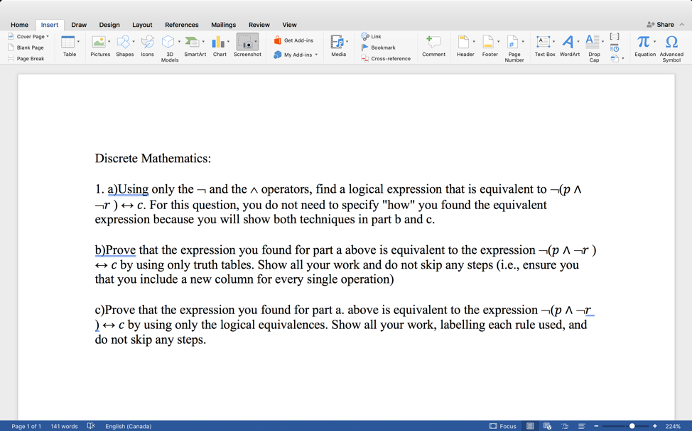 Solved Home Insert Draw Design Layout References Mailings | Chegg.com