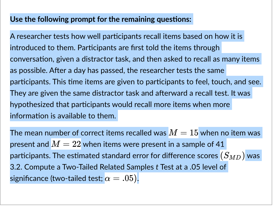 Solved Use the following prompt for the remaining questions: | Chegg.com