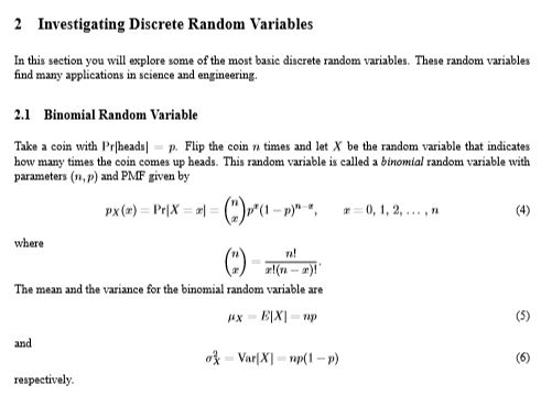 Solved 2 Investigating Discrete Random Variables In this | Chegg.com