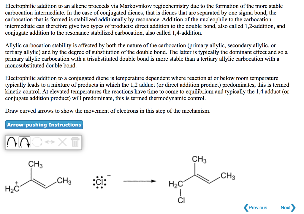 Solved Electrophilic addition to an alkene proceeds via | Chegg.com