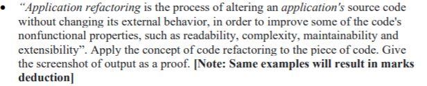 Solved “Application refactoring is the process of altering | Chegg.com