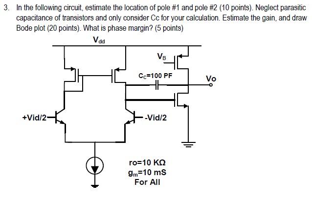 Solved 3. In the following circuit, estimate the location of | Chegg.com
