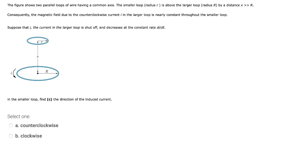 Solved The figure shows two parallel loops of wire having a | Chegg.com