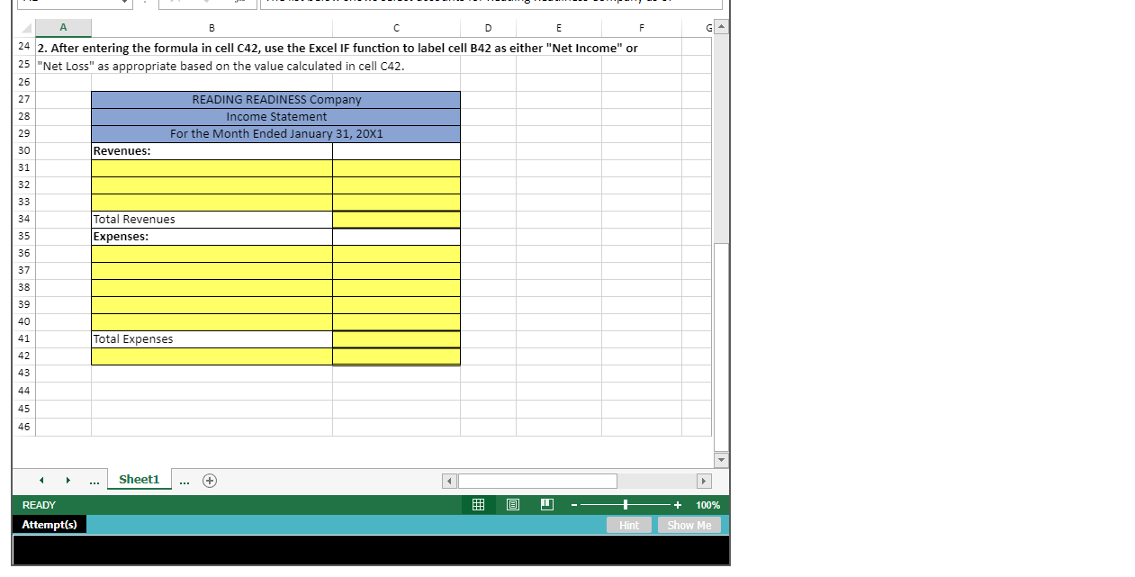 Solved 1. Prepare an income statement from a list of | Chegg.com