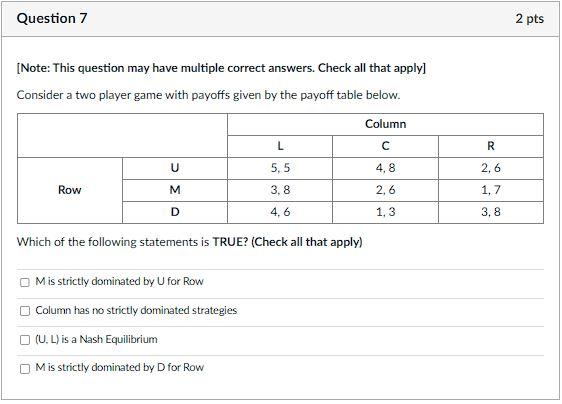 Solved [Note: This question may have multiple correct | Chegg.com