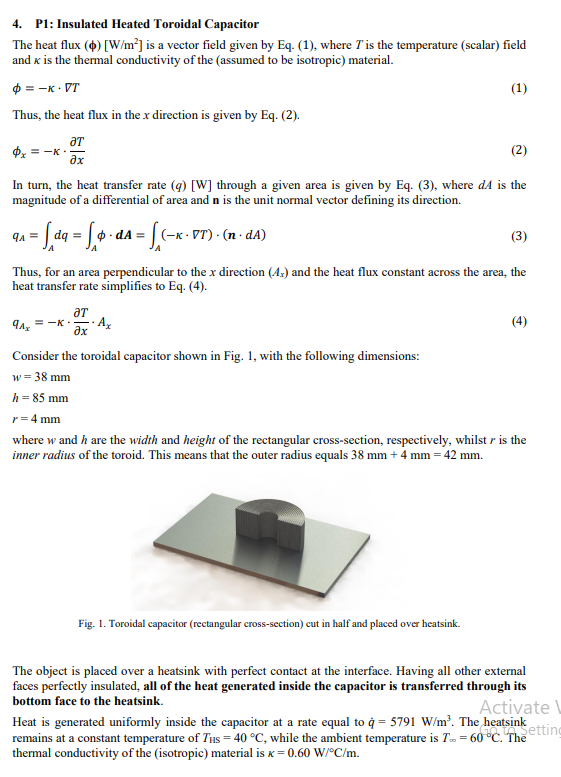 4. P1: Insulated Heated Toroidal Capacitor The heat | Chegg.com