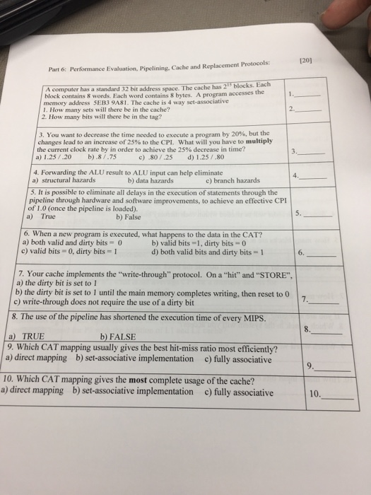 Solved 120] Part 6: Performance Evaluation, Pipelining. | Chegg.com