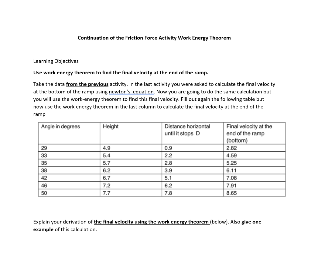 Solved Continuation of the Friction Force Activity Work | Chegg.com
