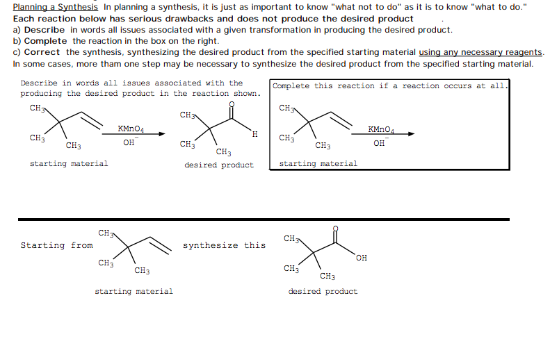 Solved Each reaction below has serious drawbacks and does | Chegg.com