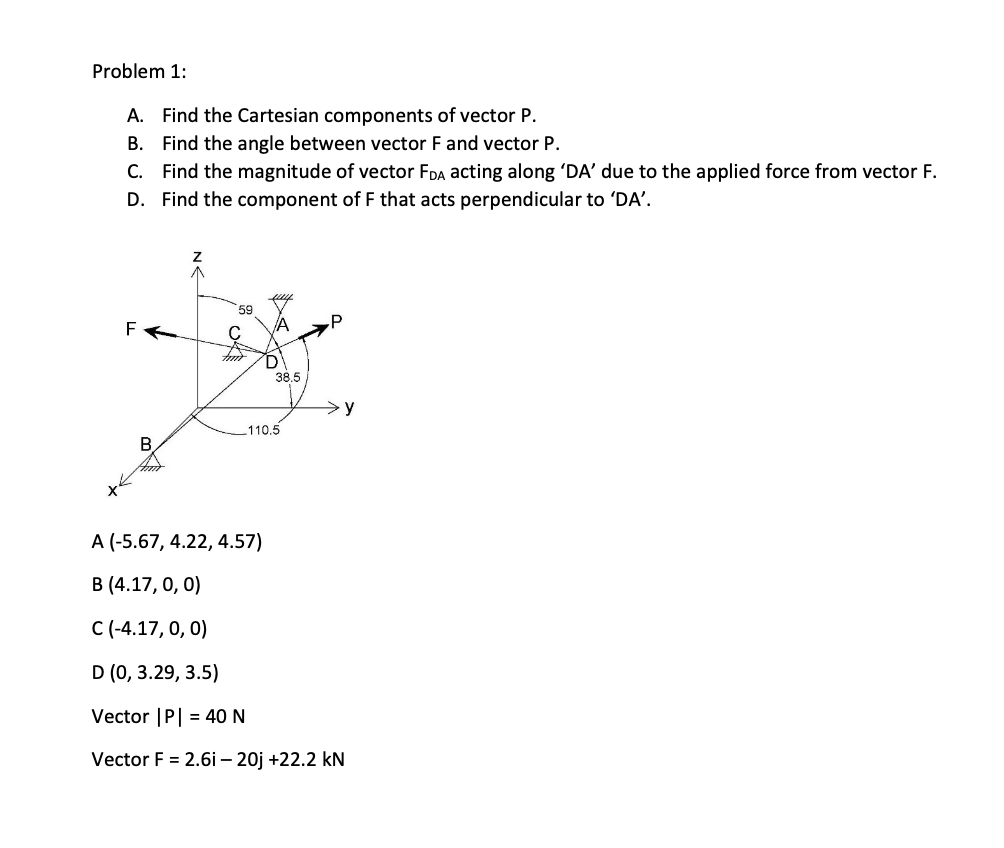 Problem 1: A. Find the Cartesian components of vector | Chegg.com