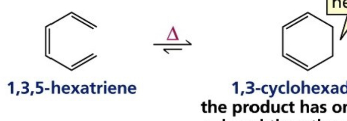 Solved ⇌Δ 1,3,5-hexatriene 1,3-cyclohexac the product has o | Chegg.com